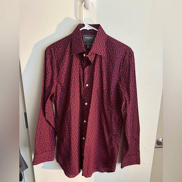 Bonobos | Shirts | Bonobos Long Sleeve Mens Dress Shirt Kiss Lips Print ...